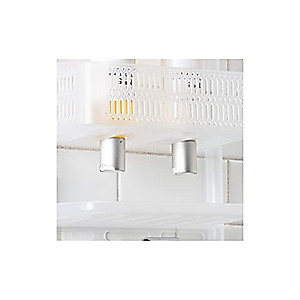 Bath Bliss Molded Shower Caddy | Bathroom Storage | Hangs Over Shower Head | 6 Accessory Hooks | Holds Razors | Washcloths | Accessories | Suction Cup Stability | White