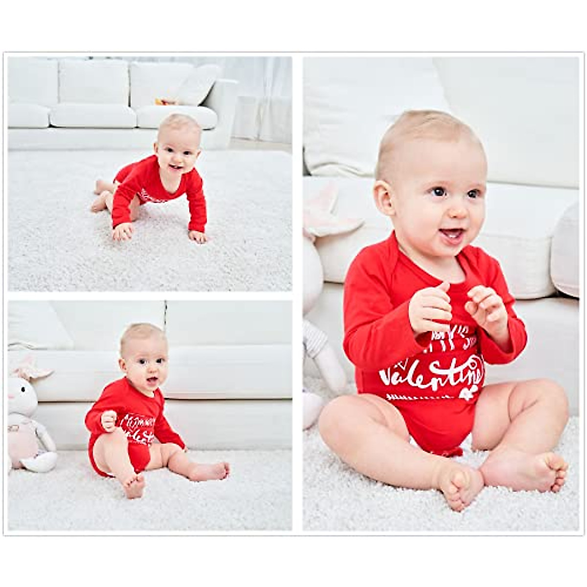 bilison Baby Boy Girl Valentine's Day Clothes Mommy and Daddy's Little Valentine Outfits