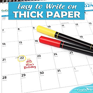 EcoEarth Biodegradable 11x22 Inch (Open) 18-Month Vertical Hanging Wall Calendar, Jul 2023 - Dec 2024 Monthly Calendar, Tropical Beaches