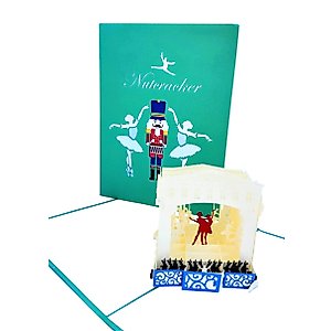 iGifts And Cards Elegant Nutcracker 3D Pop Up Greeting Card - Ballet, Beautiful, Inspirational, Music, Teamwork, Merry Christmas, Season's Greetings, Thank You, All Occasion, Holiday Tradition