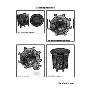Solid Wood Hand Carved Accent Table, Side Table, entryway Table, Wooden end Table, Bedside Table, Octagonal Wooden Table - 18 Inch Round Top x 18 Inch High - White Wash