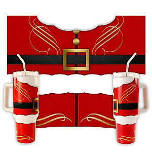 Hogg 2 Pack Christmas Tumbler 40oz - Santa Tumbler and Elf Tumbler, Christmas Tumblers with Lids and Straws, Santa Claus Christmas Cup, Santa Mug, Christmas 40 oz Tumbler, Holiday Tumbler with Handle