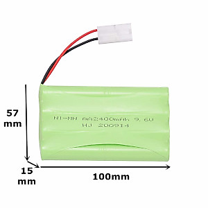 OooSure Rechargeable Ni-Mh Battery AA X 8 (4+4) 2400mAh 9.6V KET-2P / L6.2-2P Plug for RC Toy Household Electric Appliances Lighting Equipment with Charging USB Cable