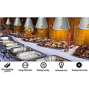Adjustable Heat Lamp for Parties Buffets, Food Heat Lamp Kitchen Lights Buffet Server Food Warmer Metal Chandelier, for Parties Buffet Restaurant, Keep Food and Dishes Warmer