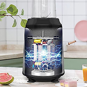 Personal Blender Countertop Smoothies Shakes: Professional Small Vegetable Food Blender Powerful Smoothie Maker Fruit Milkshake Mixer - 2x600ML Portable Travel Juice Cups One Grind Bottle & Kitchen