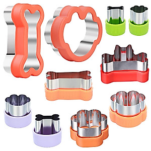Dog Cookie Cutter Set, 10pcs, Dog Bone and Dog Paw Print Cookie Mold for Homemade Treats - Stainless Steel Cookie Cutter molds for Kids Suitable for Cakes and Cookies (Assorted Sizes)