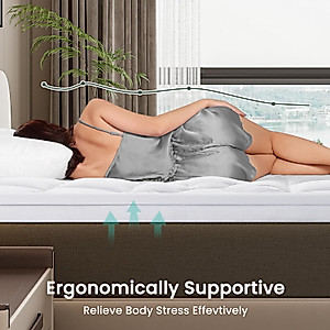 FLEXPEDIC King Mattress Topper,Extra Soft Pillow Top Mattress Topper for Firm Bed,Extra Thick 800 GSM Down Alternative Fill,4 Anchor Elastic Bands,76 * 80 Inches,White