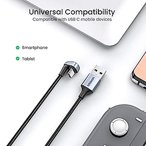 UGREEN USB C Cable U Shape 3A Type C Fast Charging Nylon Braided Cord Compatible with Samsung Galaxy S10 S10E S9 S8 Plus Note 10 9 8 LG V60 V50 V20 G8 G7 G6, etc. 6.6FT