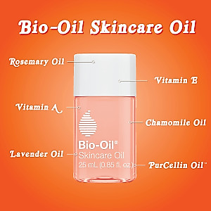 Bio-Oil Skincare Body Oil, Serum for Scars and Stretchmarks, Face and Body Moisturizer Dry Skin, Non-Greasy, Dermatologist Recommended, Non-Comedogenic, For All Skin Types, with Vitamin A, E, 4.2 oz