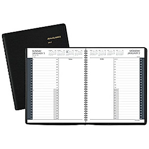 AT-A-GLANCE Daily Appointment Book / Planner 2017, Wirebound, 24-Hour, 8-1/2 x 10-7/8", Black (70-214-05)