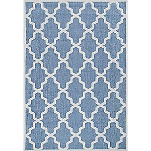 nuLOOM Gina Moroccan Indoor/Outdoor Area Rug, 10' x 14', Blue