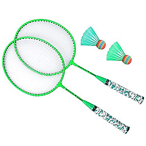 VGEBY Children Badminton Racquet Set 2Player Training Badminton Racket Badminton Racquet Replacement Set(Green) Competitive Sports