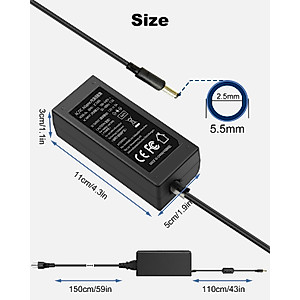 DC 12 Volt 5 Amp Power Supply 60W AC Adapter 100-240V 50-60Hz AC to DC 12V 5A Power Adapter Transformer with 5.5mm x 2.5mm DC Outlet Plug for LED Strip Light CCTV Camera 3D Printer...