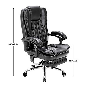 MELLCOM Massage Office Chair with Vibration and Kneading, Ergonomic Computer Chair with Lumbar Support High Back, Executive 3D Massage Chair for Office Study, Black