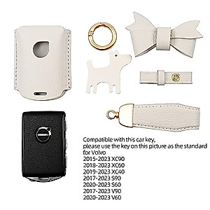 TAIKOO Smart Key Fob Cover Case for Volvo XC90 XC60 XC40 S60 S90 V60 T5 T6 T8 Car Key Case Cover Accessories (Intelligent keys [White])