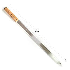 SETAMA Stainless Steel Kabob Skewers - Set of 7 - Flat 1 Inch Wide Blade - Rust Proof - Persian/Brazilian/Chicken/Shrimp Koobideh Kebab - With Tip Protectors, Canvas Storage Bag and Cleaning Cloth