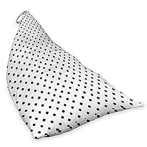 Ambesonne Black and White Lounger Chair Bag, Simplistic Monotone Geometric Pattern with Rhombus Hand Drawn Mosaic, High Capacity Storage with Handle Container, Lounger Size, Black and White