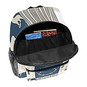 Eiis Woodland Forest Deer Bear Personalized School Backpack for Teen Kid-Boy /Girl Toddler Daypack Kindergarten One Size P22889 P22889