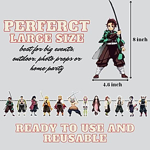 Nelton Party Supplies For D-Slayer Includes Backdrop - Cake Topper - 24 Cupcake Toppers - 20 Balloons - Table Cloth - Banner