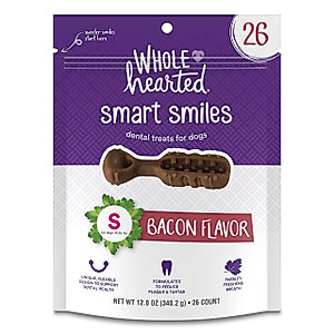 WholeHearted Smart Smiles Bacon Flavor Small Dog Dental Treats 12 oz. Count of 26