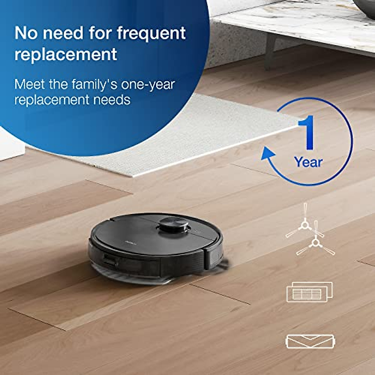 Ecovacs Deebot Accessory Pack (Replacement Brushes and Filters) for Model OZMO 920/950/T5/T8/T8 AIVI/ N7 N8 Pro+, New, White