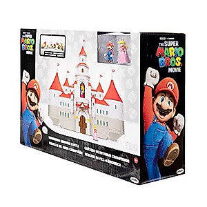 THE SUPER MARIO BROS. MOVIE – Mushroom Kingdom Castle Playset with Mini 1.25” Mario and Princess Peach Figures