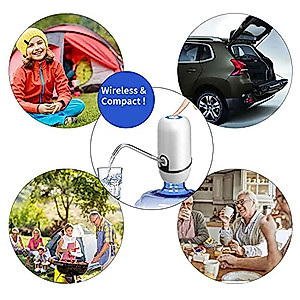 BANGMENG Water Bottle Pump,Electric Drinking Water Pump,USB Rechargeable Portable Water Dispenser,Automatic Shut-Off Water Pump Dispenser for Universal 5 Gallon Bottles