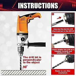 wesleydrill Masonry Drill Bit Set 5 pcs 1/4"-1/2" Concrete Drill Bit Set Fit for Home DIY Building and Engineering Suitable for Electric Drill or Professional Drill