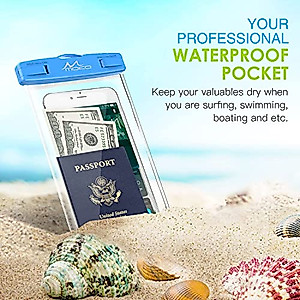 MoKo Waterproof Phone Pouch 3Pack, Underwater Phone Case Dry Bag with Lanyard Compatible with iPhone 14 13 12 11 Pro Max X/Xr/Xs Max/SE 3, Galaxy S21/S10/S9, Note 10/9/8