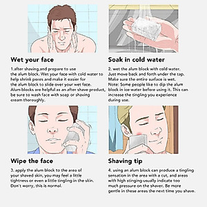 After Shave Alum Block,ANGGREK 2PCS Home Travel Portable Men Skin Soothing Post Shave Stone Cuts Potassium Alum Stone Faftershave Stone