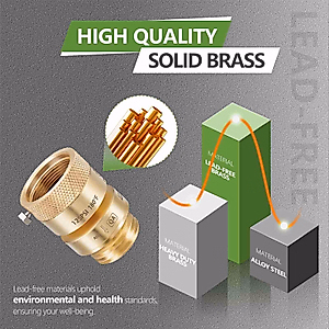 Litorange 1 Pack 1-1/16" Fine Thread (Female) Lead-Free Self-Draining Vacuum Breaker, PK 1390 Replacement Hose Bib Backflow Preventer with washers and Sealing Tape for Garden & indoor Spigot