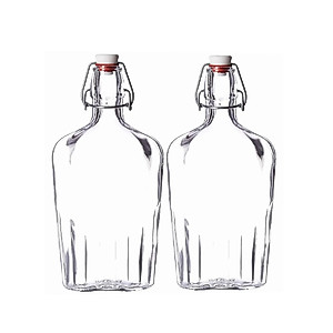 Bormioli Rocco Fiaschetta Glass 8.5 Ounce Pocket Flask, Set of 2