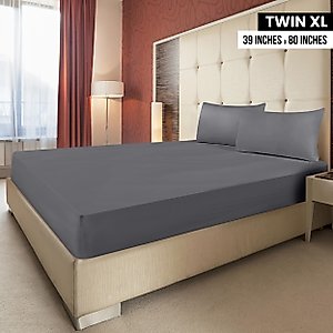 Utopia Bedding Twin XL Fitted Sheets - Bulk Pack of 2 Bottom Sheets - Soft Brushed Microfiber - Deep Pockets - Shrinkage & Fade Resistant - Easy Care (Twin XL, Grey)