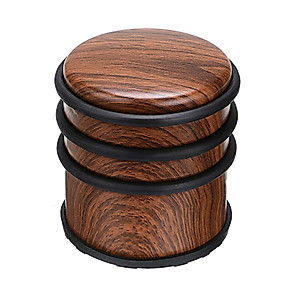 Sumnacon Heavy Duty Floor Door Stopper No Drill, Durability Stainless Steel Door Stops With Anti-skid Rubber- Contemporary Decorative Safety Door Wedge for Home Office Commercial Industrial, WoodGrain