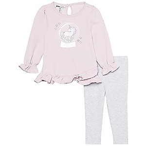 Kids Headquarters Baby Girls 2 Pieces Legging Set, Pink/Heather, 12M US
