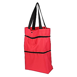 STOBOK 2pcs Portable Wagon Tug Bag Folding Luggage cart Foldable Rolling cart Foldable Tote Collapsible Tote Trolley Car Vegetables Organizer Folded Shopping Cart Tram Trolley Bag Wheel