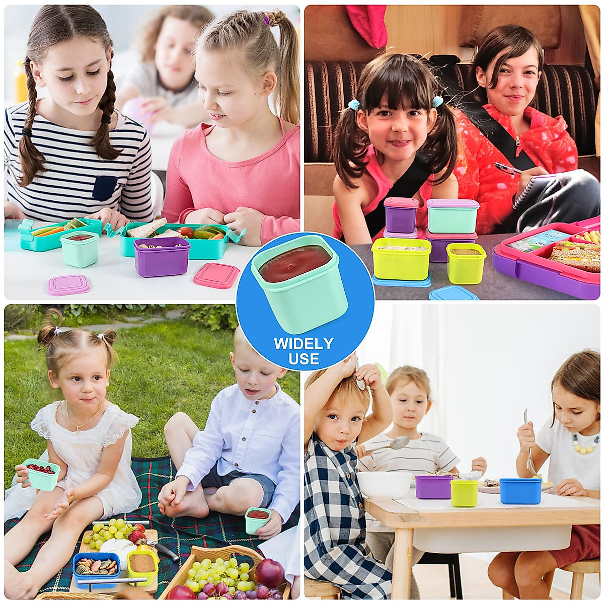 Caperci Small Snack Containers with Lids 6 Pack - 5oz/150ml Leakproof Stackable Small Food Storage Containers for School Lunch, Work, Travel, BPA-Free