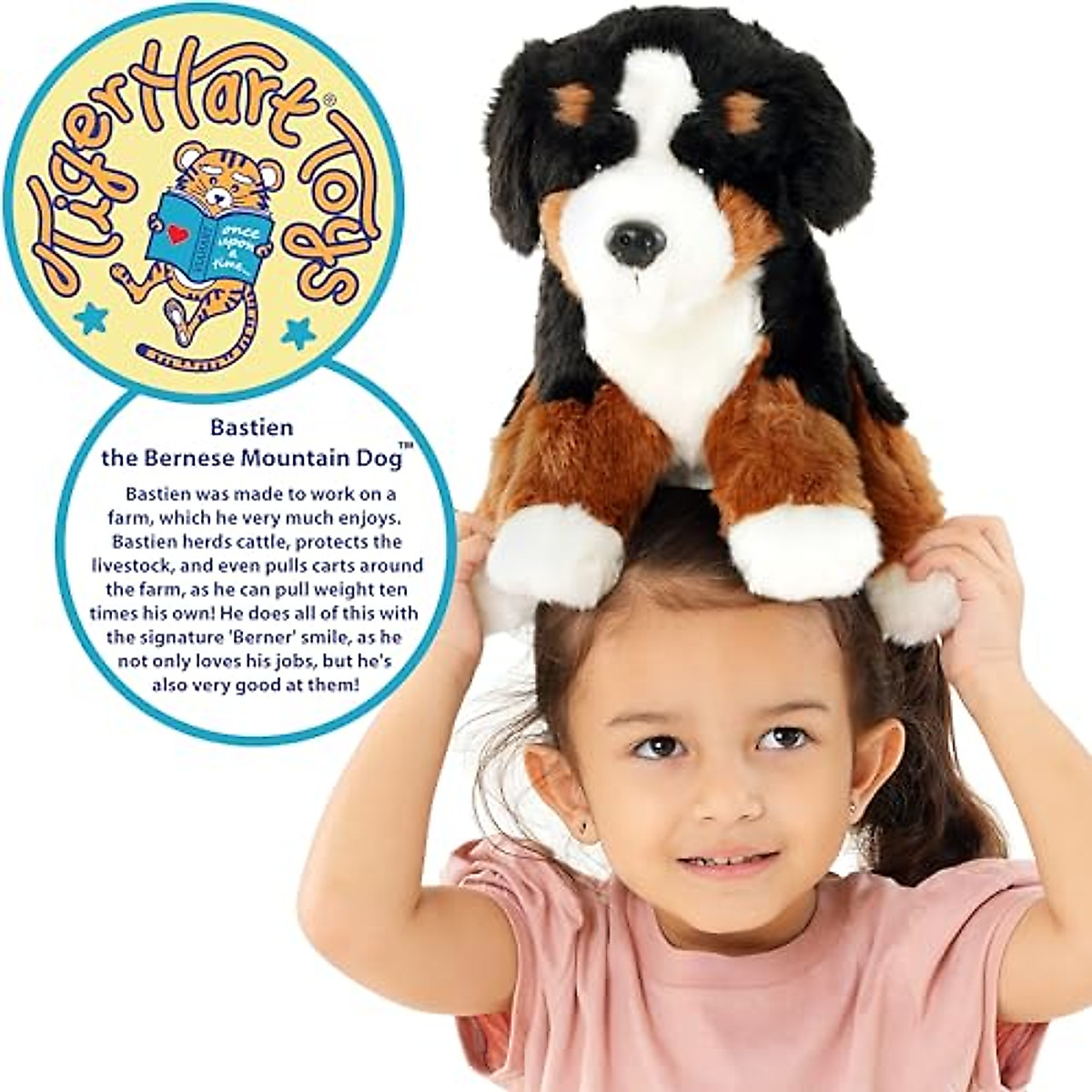 TigerHart Bastien The Bernese Mountain Dog - 13 Inch Stuffed Animal Plush