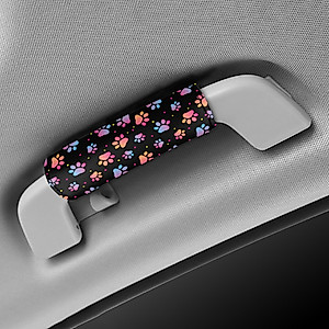 BIGCARJOB Cute Paw Luggage Handle Covers Set for Suitcase,Set of 2 Pcs Lovely Footprint Door Handle Protection Sleeve Cover Luggage Makers Covers Wraps Travel Accessories for Women Girls Gifts