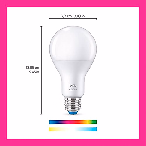 WiZ Connected 100W A21 LED Smart Light Bulbs - Connects to Your Wi-Fi - E26 Smart Bulb - Control with Voice or App + Activate with Motion - Matter Compatible - 1 Pack