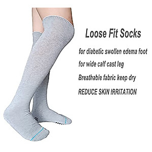 2 Pairs Walking Boot Socks for Orthopedic Walker Brace, Replacement Sock Liner Knee High Tube Socks Under Air Cam Walkers and Fracture Boot, Medical Air Cast Socks for Surgical Leg Cover