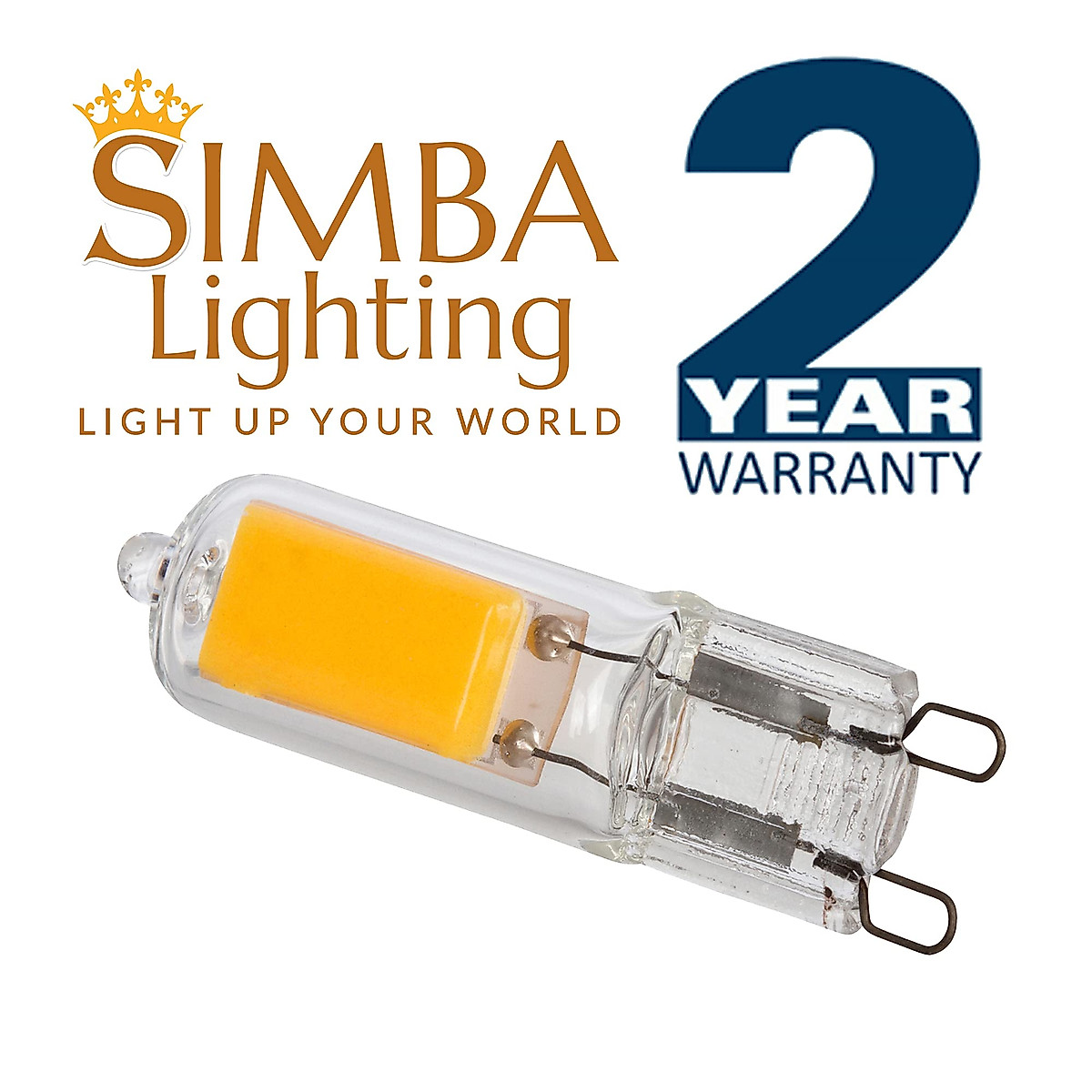 Simba Lighting G9 LED COB Light Bulb (4 Pack) 2W T4 20W to 25W Halogen Replacement for Pendants, Ceiling Lights, Desk Lamp, Wall Sconce, 120V JCD Bi-Pin Base Non-Dimmable, 2700K Warm White