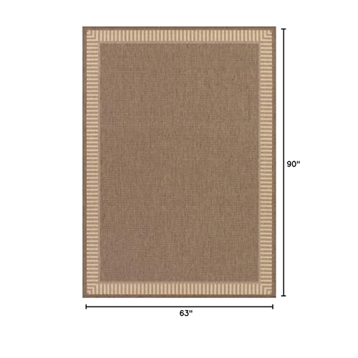 Couristan Recife 1681/1500 Wicker Rug, 5-Feet 3-Inch by 7-Feet 6-Inch, Stitch/Cocoa/Natural