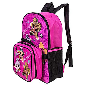 L.O.L. Surprise! Backpack Combo Set - Girls' 2 Piece Backpack Set Backpack & Lunch Kit (Hot Pink)