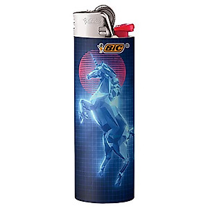 BIC Pocket Lighter, Special Edition Retro Wave Collection, Assorted Unique Lighter Designs, 8 Count Tray of Lighters