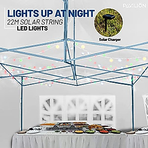 PAVILIÖN Party Tent 10x20 | White Wedding Tent | Outdoor Tents for Parties with 4 Removable Walls and Windows | Heavy Duty Canopy Event Tent with Sturdy Steel Frame, Zippered Doors, and LED Lights