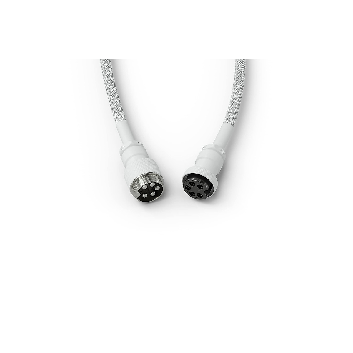 GLORIOUS Coiled Keyboard Cable – Coiled USB C Cable Artisan Braided Cables for Mechanical Gaming Keyboard Coiled Cable - Custom Keyboard Cable (White)