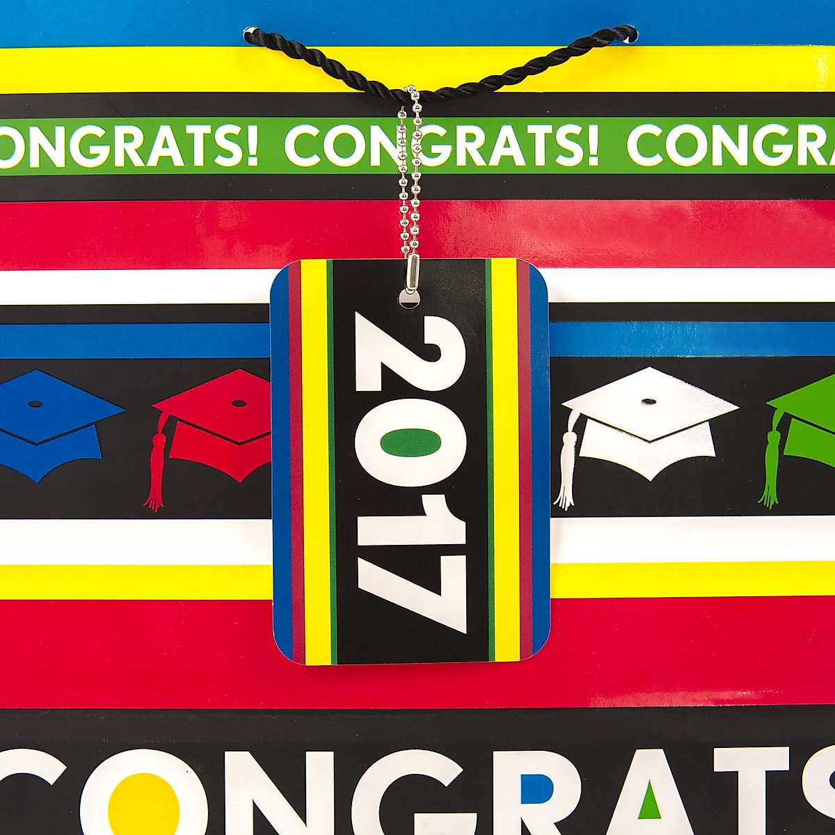 Hallmark Gift Bag, Large, Congrats with Stripes