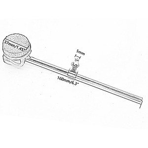 TUOREN Bass Drum Pedal Beater Metal Cobra Hammer Head Percussion Instrument Accessory BLACK(White Felt)