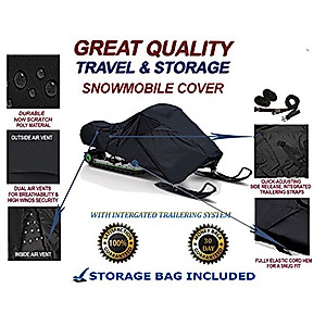 300 Denier Snowmobile Sled Cover Compatible for Arctic Cat Riot X 8000 ES 146model Years 2020-2020. for trailering and Storage.